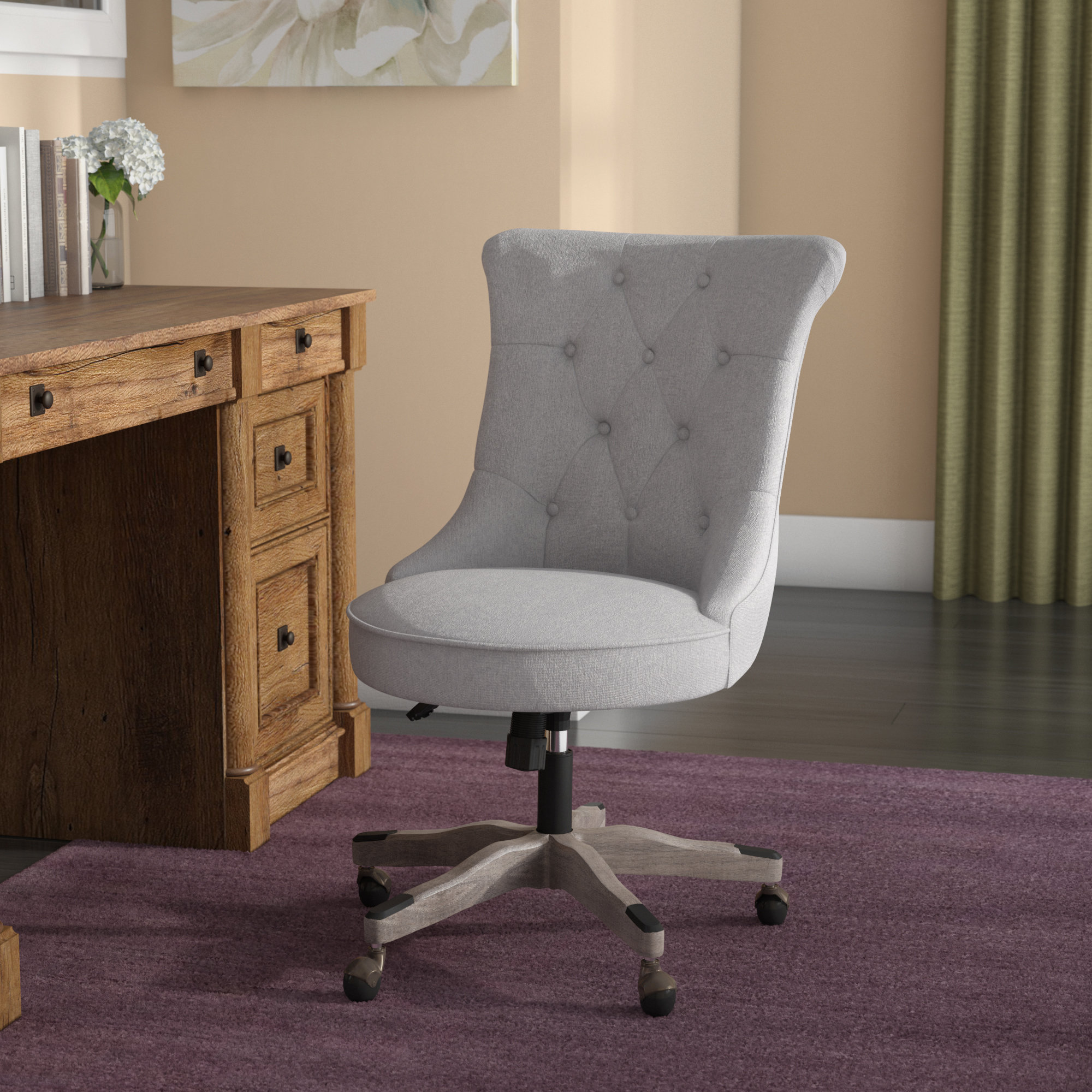 Hannah Tufted Office Chair Fog